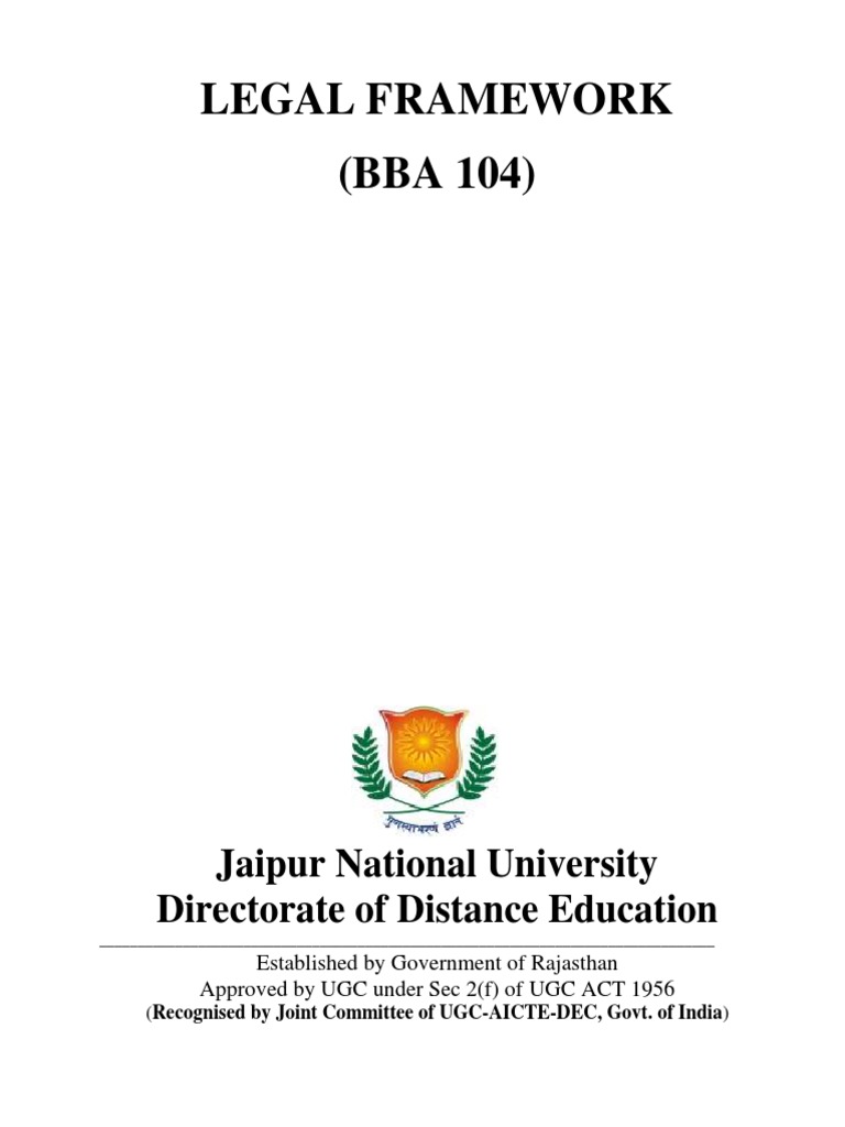 BBA - JNU - 104 - Legal Framework PDF | PDF | Taxes | Partnership