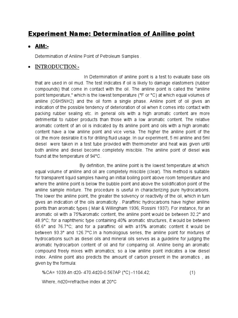 Aniline Point Determination in Fuels | PDF | Diesel Fuel | Petroleum
