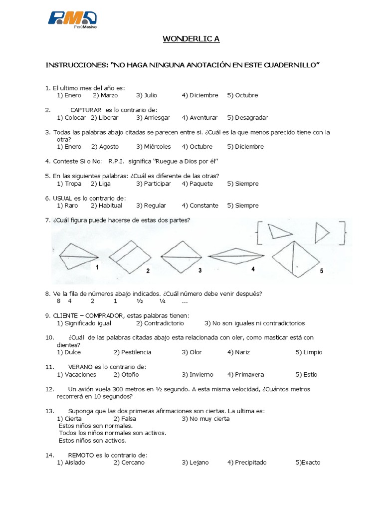 Test Wonderlic | PDF | Estaciones | Clima