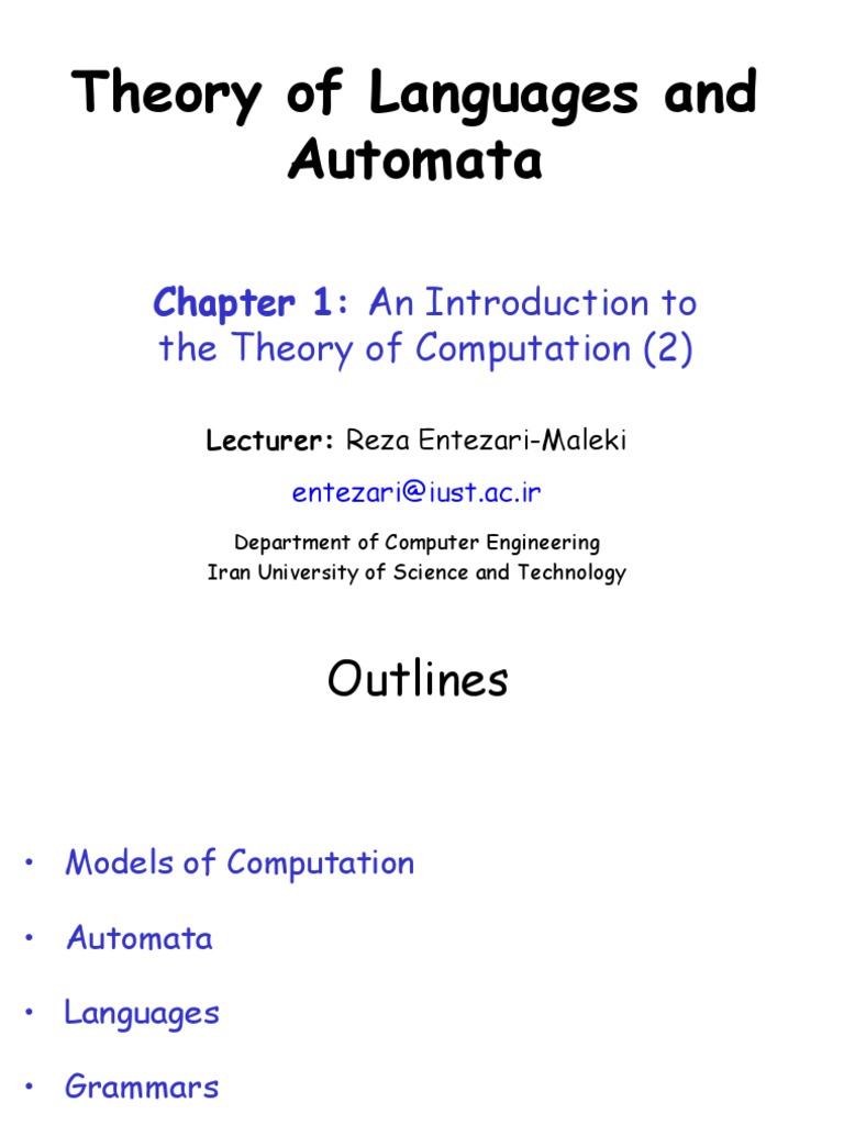Chapter 1 2 Pdf Pdf Automata Theory Verb 