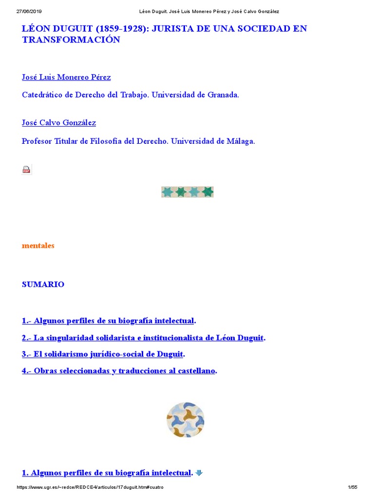 LÉON DUGUIT (1859-1928) - JURISTA DE UNA SOCIEDAD EN TRANSFORMACIÓN ...