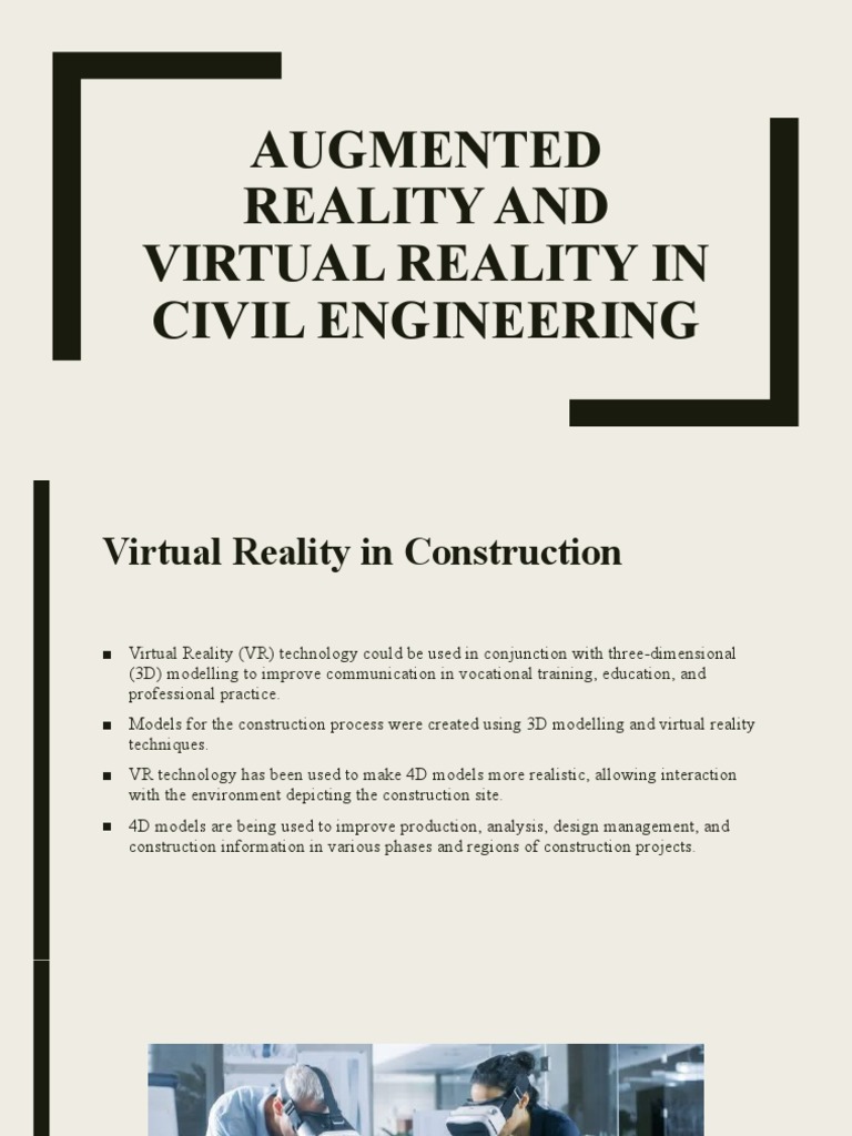 Augmented Reality and Virtual Reality in Civil Engineering | PDF | Augmented Reality | Virtual ...