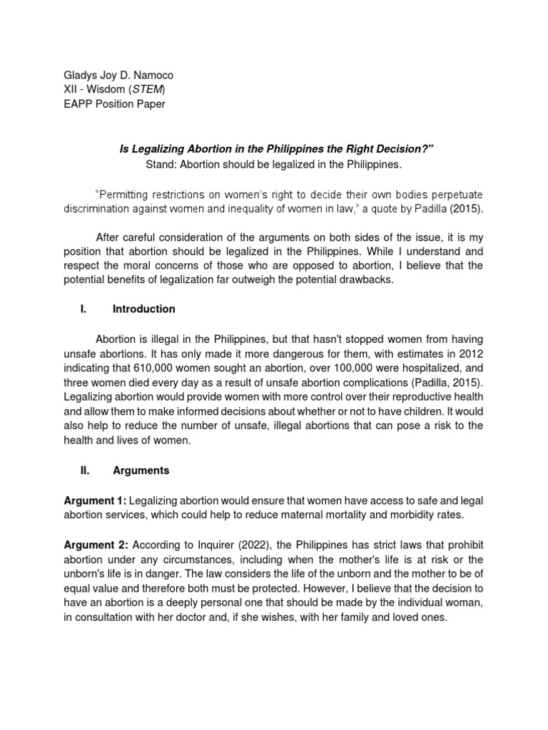 EAPP Position Paper STEM | PDF | Abortion | Abortion Rights Movements