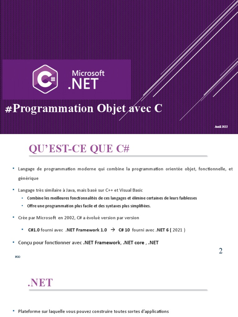 Poo C#1 | PDF | C# (Langage de programmation) | Programmation informatique