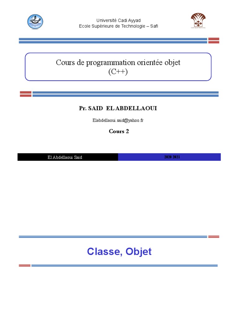 Cours 2 C++ PDF | PDF | Classe (informatique) | Constructeur (programmation)