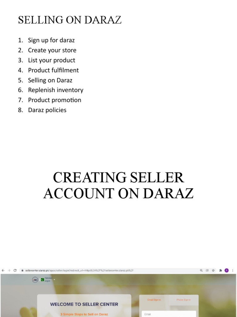How To Create Seller Account On Daraz | PDF | Business | Finance ...