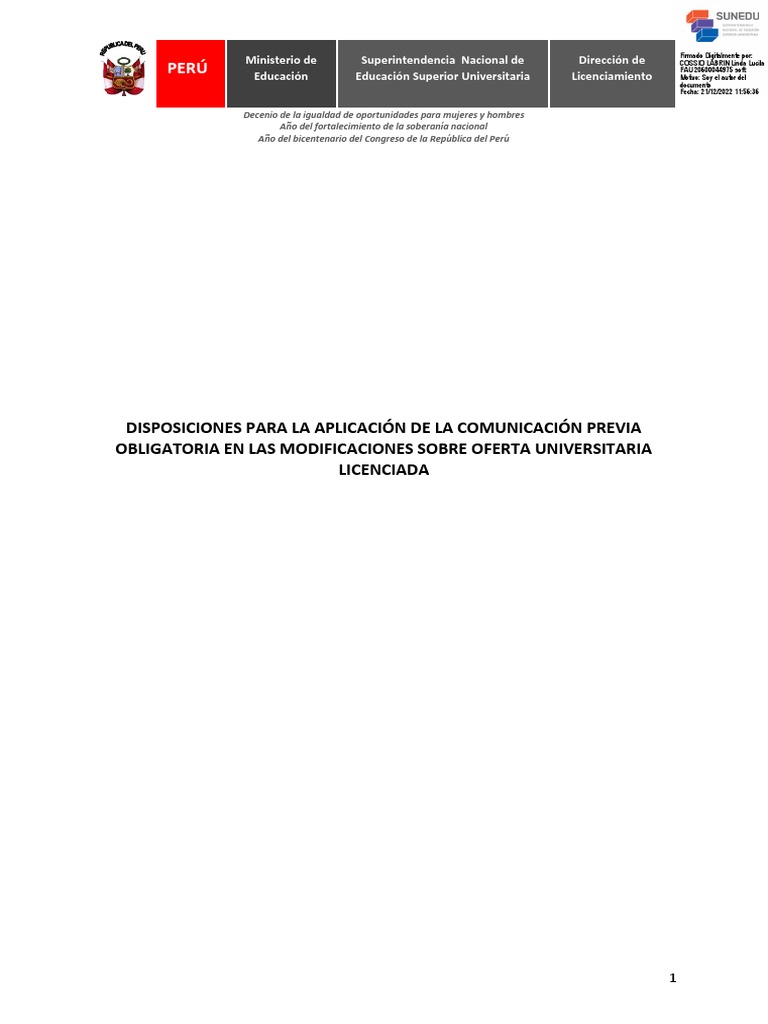 Disposiciones | PDF | Educación más alta | Perú