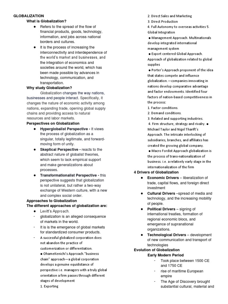 TCW Reviewer | PDF | Globalization | Ideologies