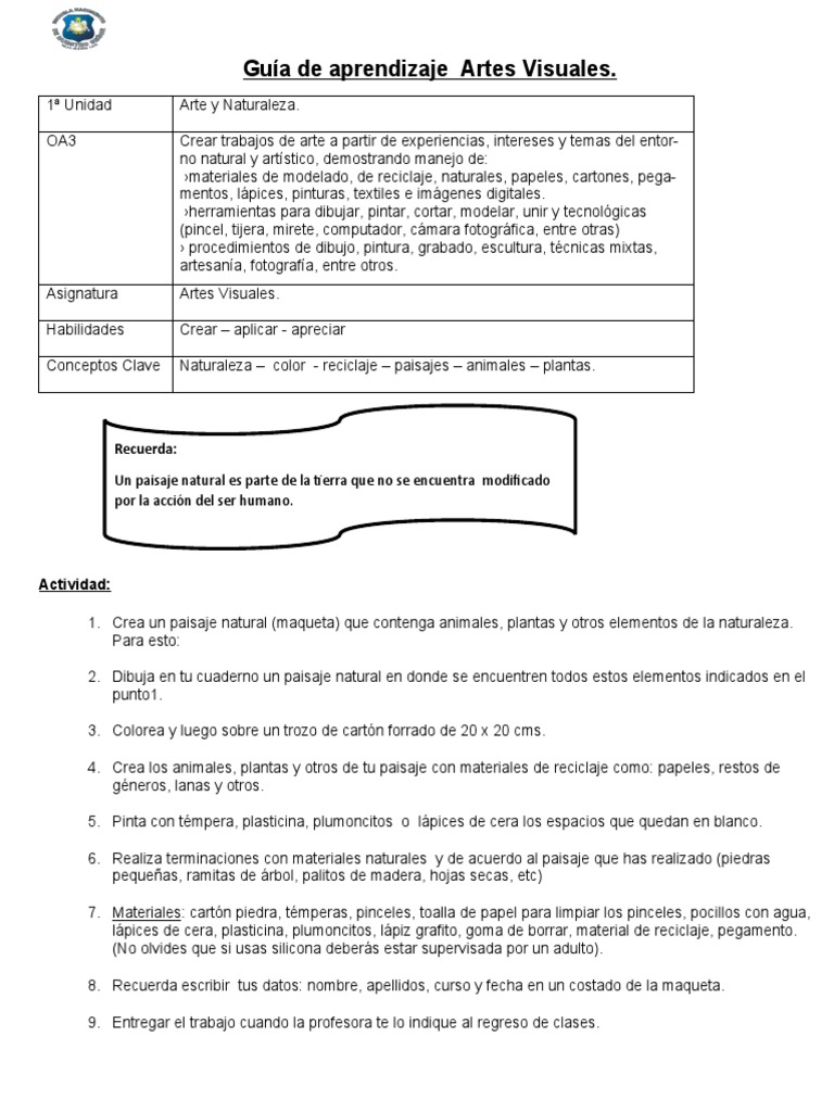 Guia 3ro Artes - 2 | PDF | Lápiz | Dibujo