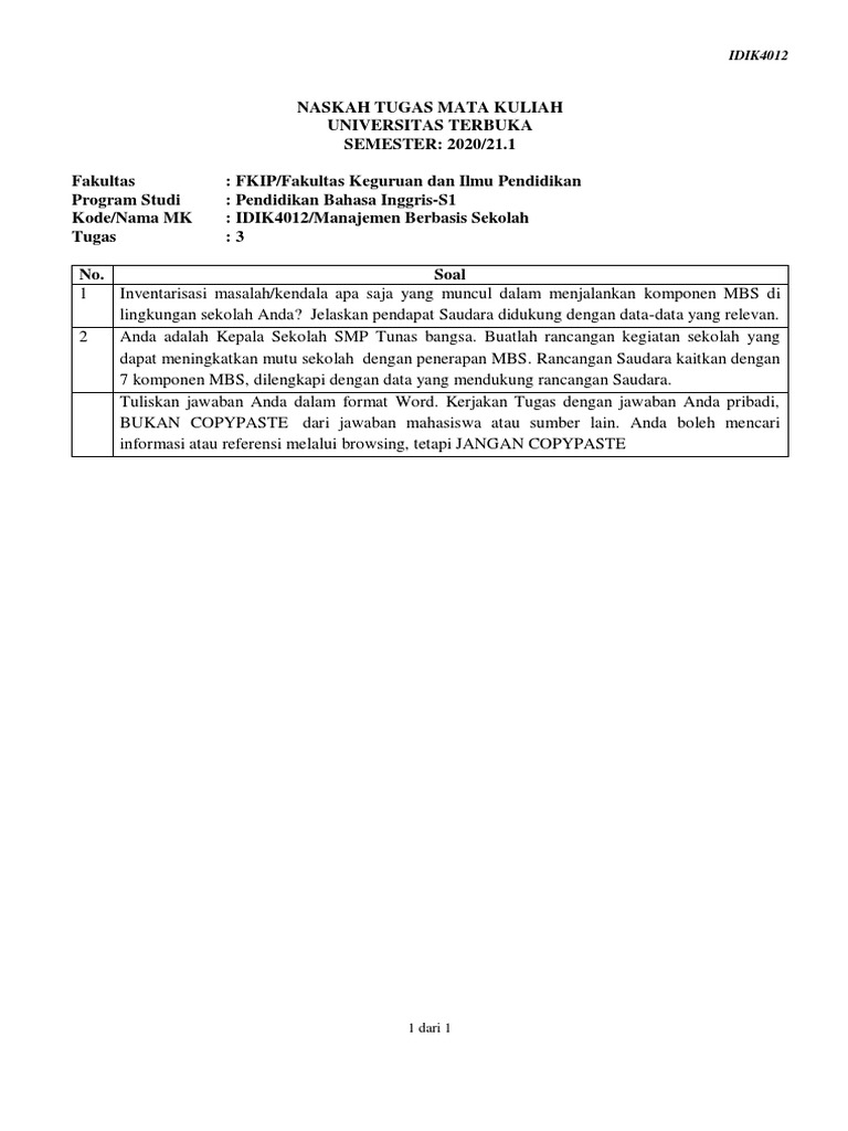 Naskah Idik4012 Tugas3 PDF | PDF