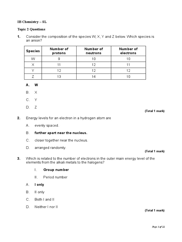 Topic 2 Questions | PDF | Chemical Polarity | Chemical Bond
