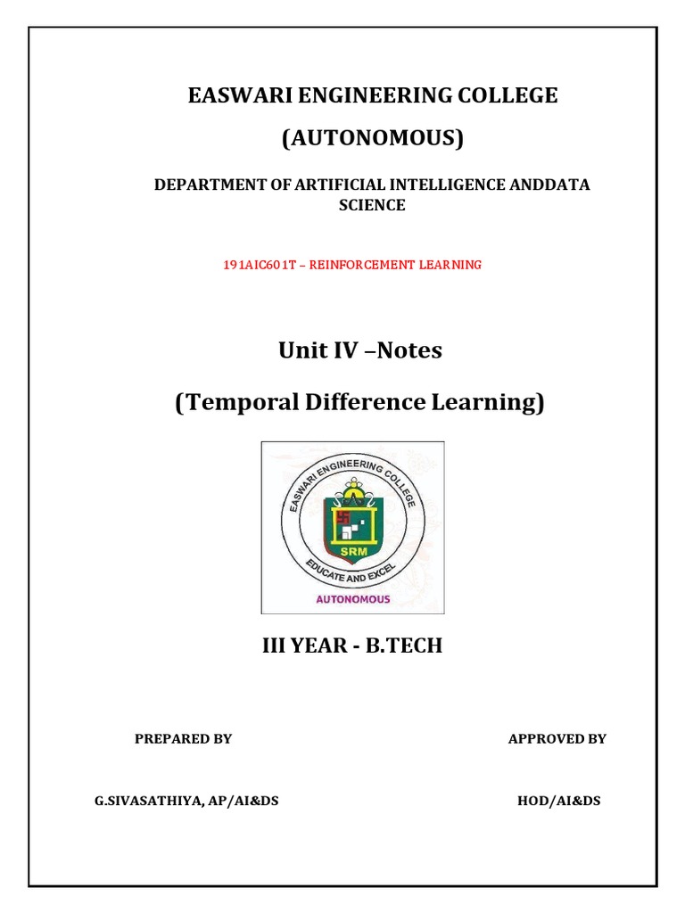 Temporal Difference Learning Pdf Theoretical Computer Science Cognitive Science