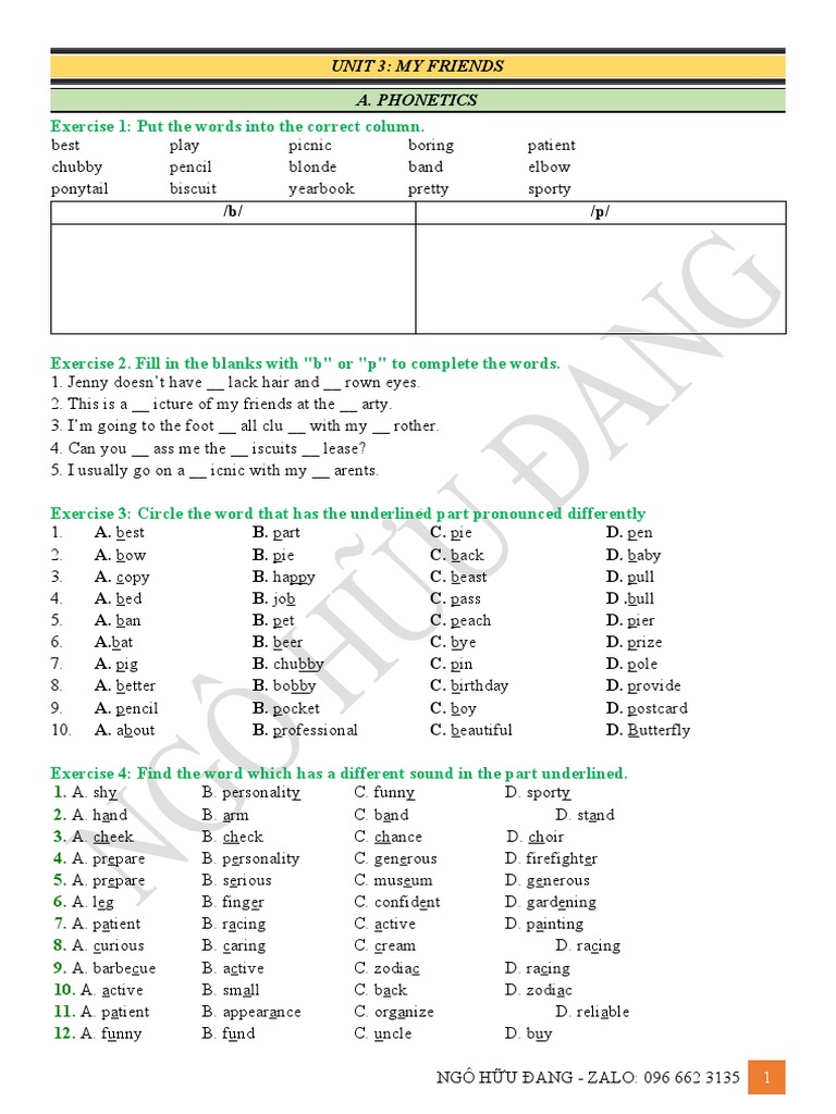 Global Success 6 Unit 3 No Keys | PDF