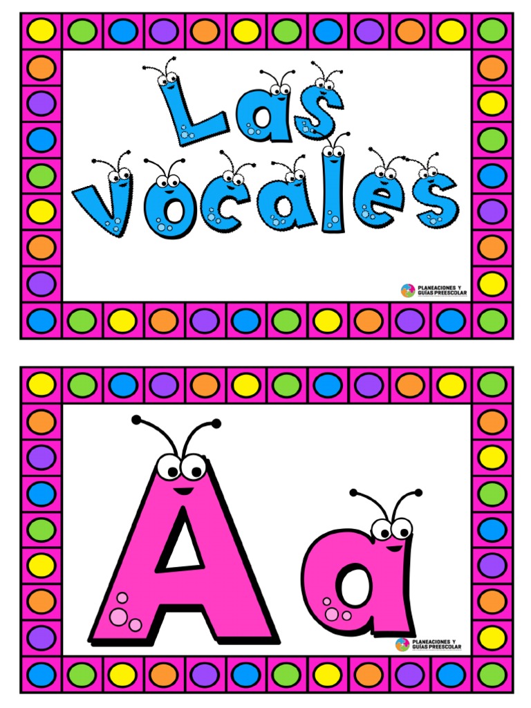 5.tarjetas de Las Vocales PDF | PDF