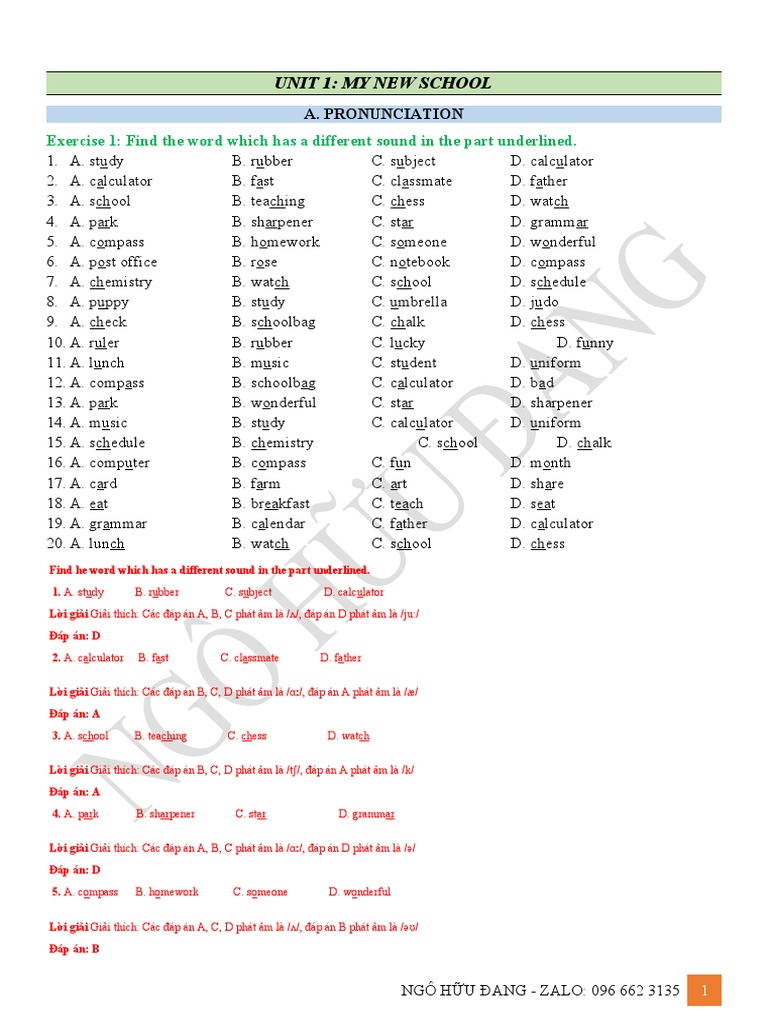 Global Success 6 Unit 1 With Keys | PDF