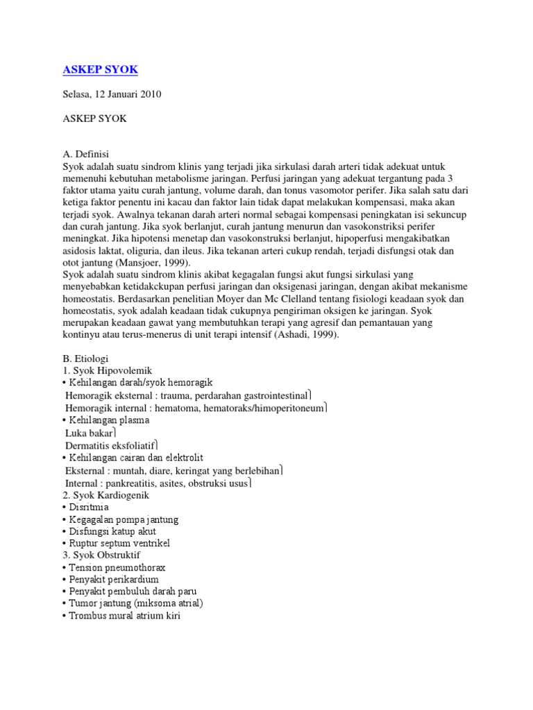 Askep Syok | PDF