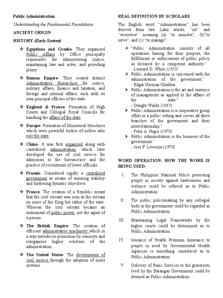Public Administration Organization and Management Reviewer | PDF ...