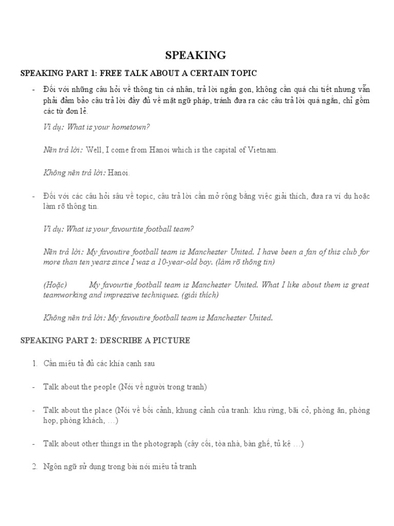 Guide to B1 Speaking | PDF