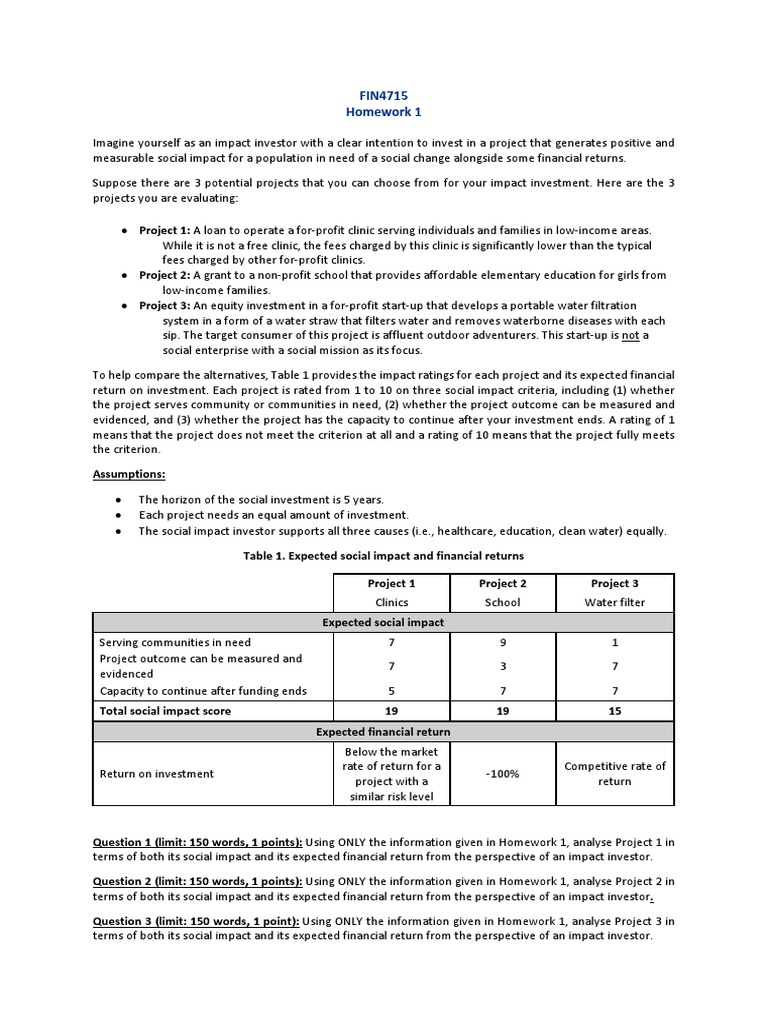 Homework 1 - AY2022 - 23 Sem1 | PDF | Investing | Investor