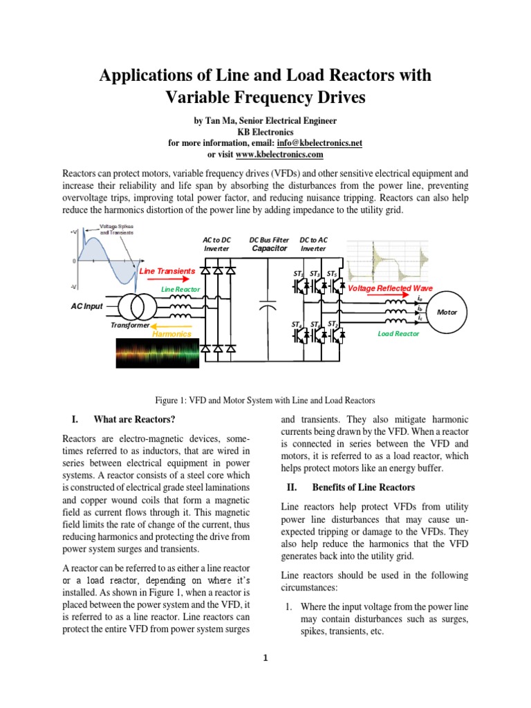 Applications of Line and Load Reactors With Variable Frequency Drives PDF | PDF | Inductor ...