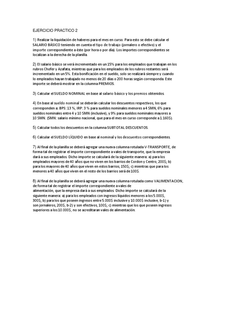 Ejercicio Practico 2 Avanzado Excel | PDF | Finanzas y dinero