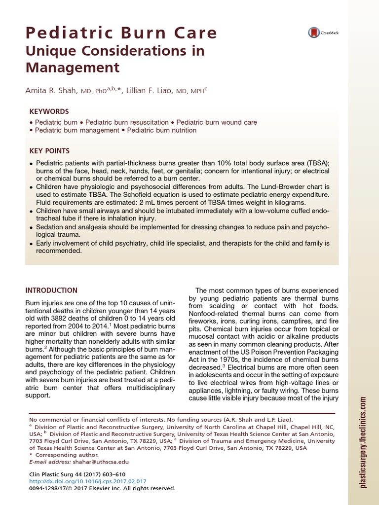 PEDIATRIC BURN Clin North | PDF | Burn | Injury