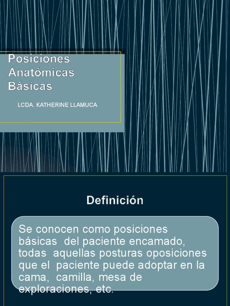 Posiciones Básicas del Paciente Encamado | PDF | Términos anatómicos de ...