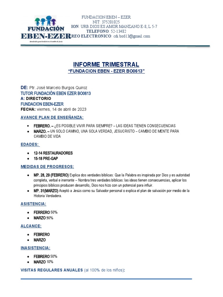 Informe Trimestral Directorio | PDF