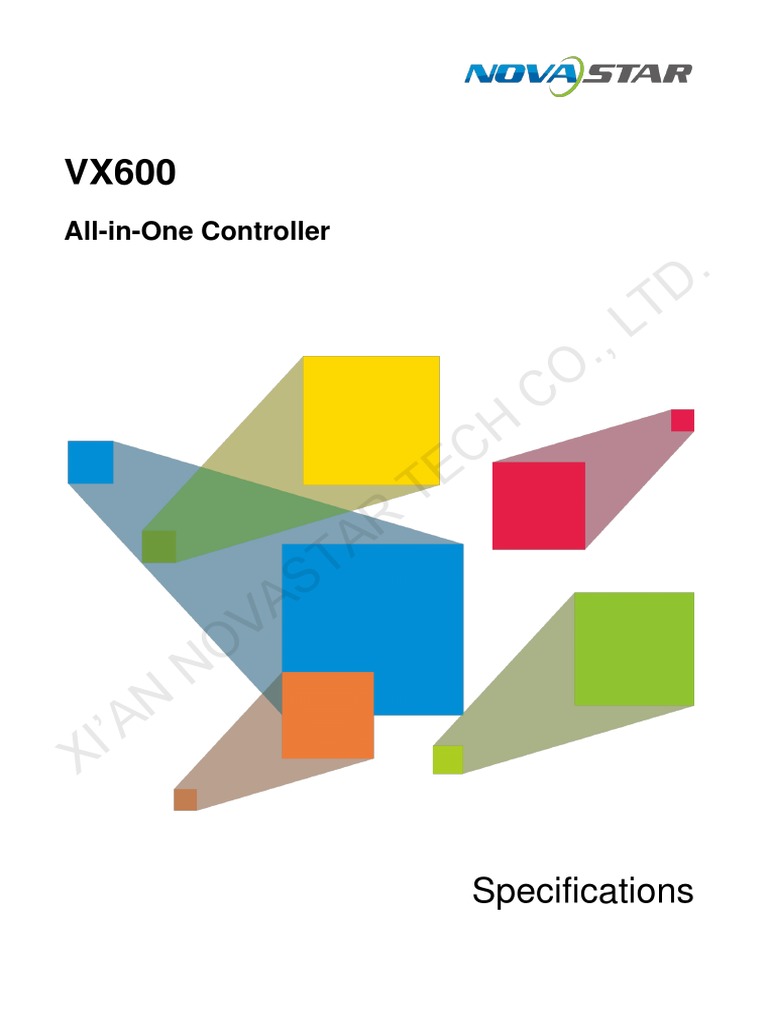 VX600 All-in-One Controller Specs | PDF | Hdmi | Telecommunications