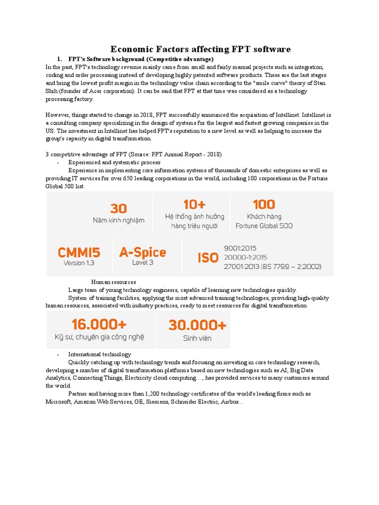 (GLOBAL MKT - GROUP 1) Economic Factors Affecting FPT Software | PDF ...