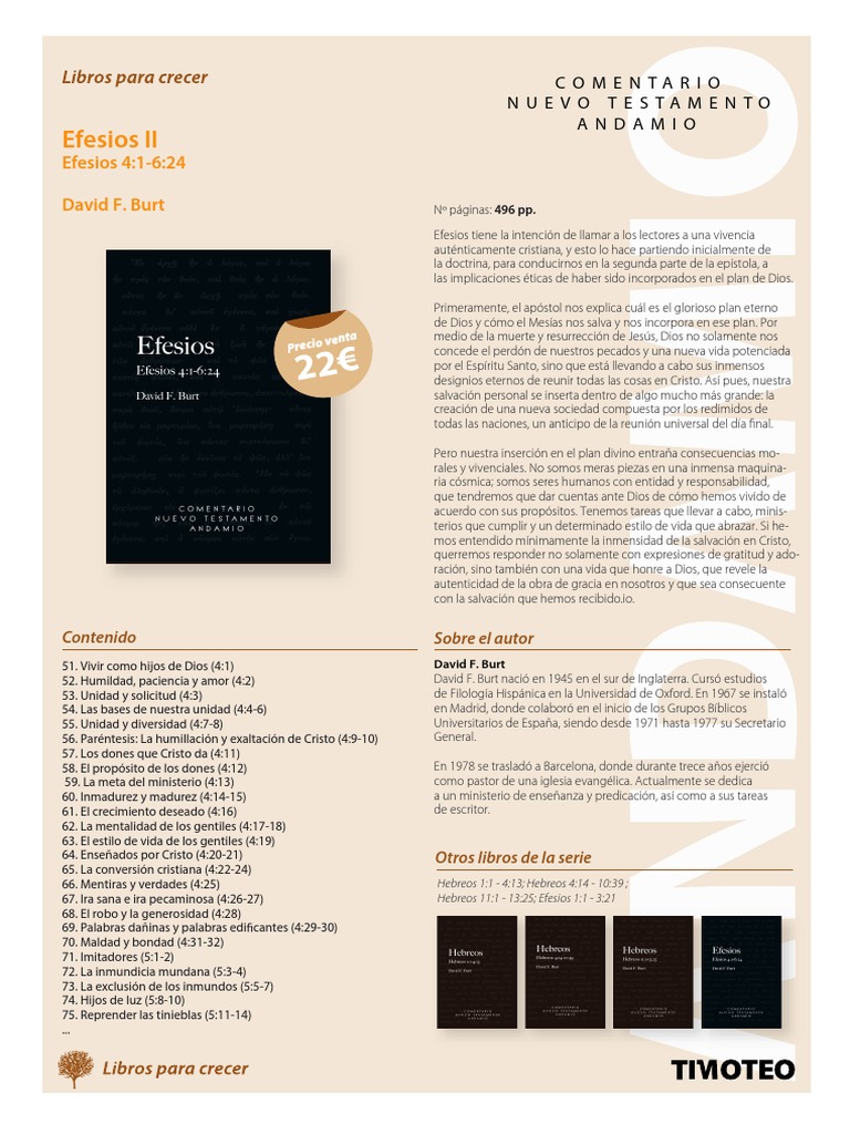 Dokumen - Tips - Efesios 41 624 David F Burt Publicaciones Andamio PDF ...