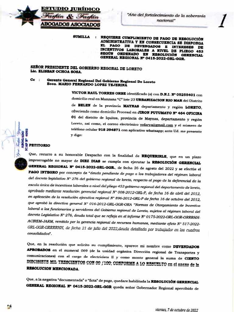 Solicitud Victor Raul | PDF