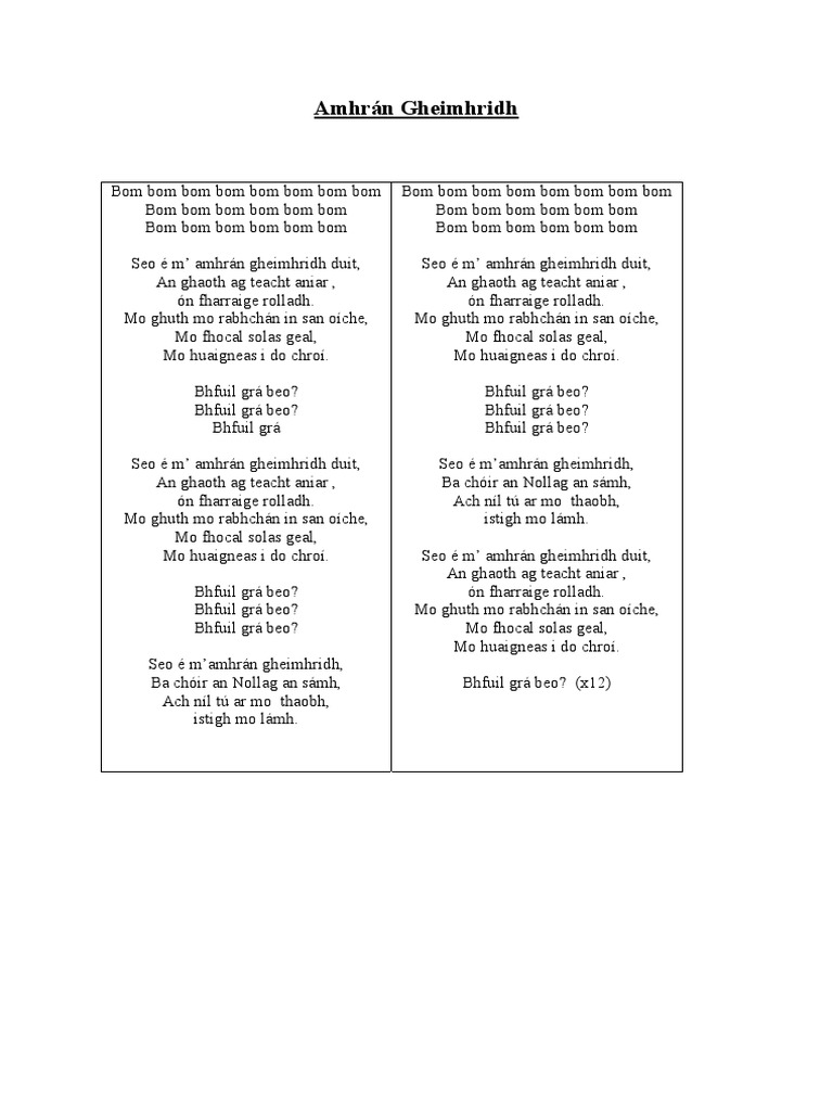 Amhrán GH | PDF