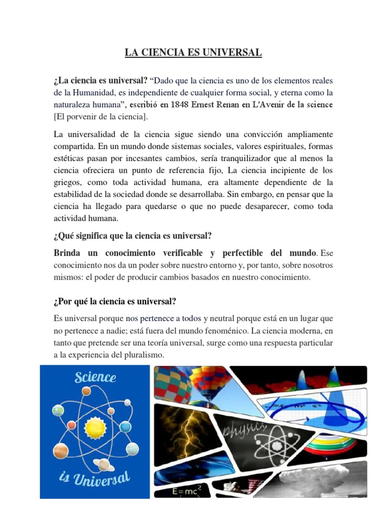 La Ciencia Es Universal | PDF
