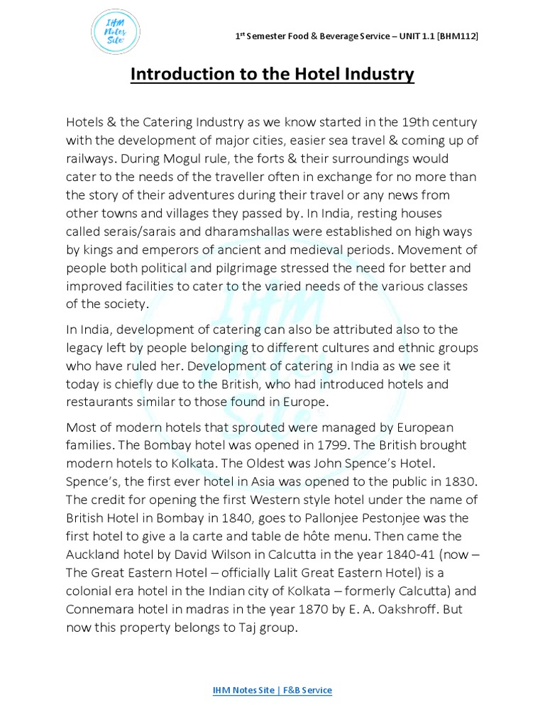 The Evolution of the Hotel Industry in India from Ancient Times to ...