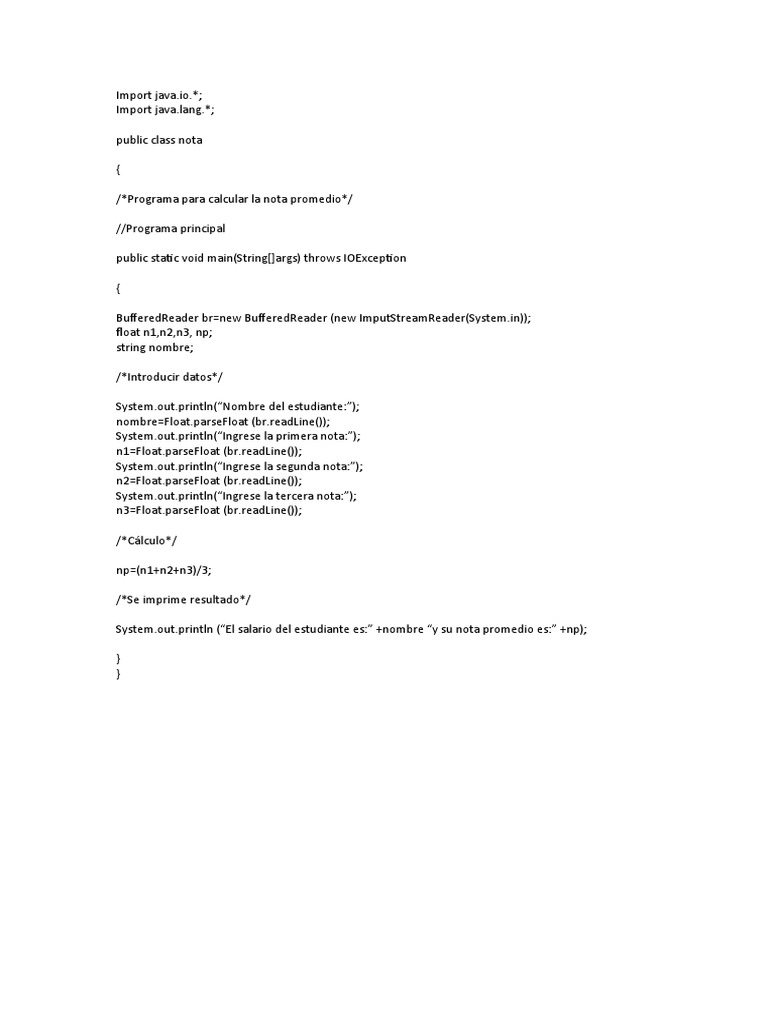 Laboratorio-Nota Promedio | PDF | Informática