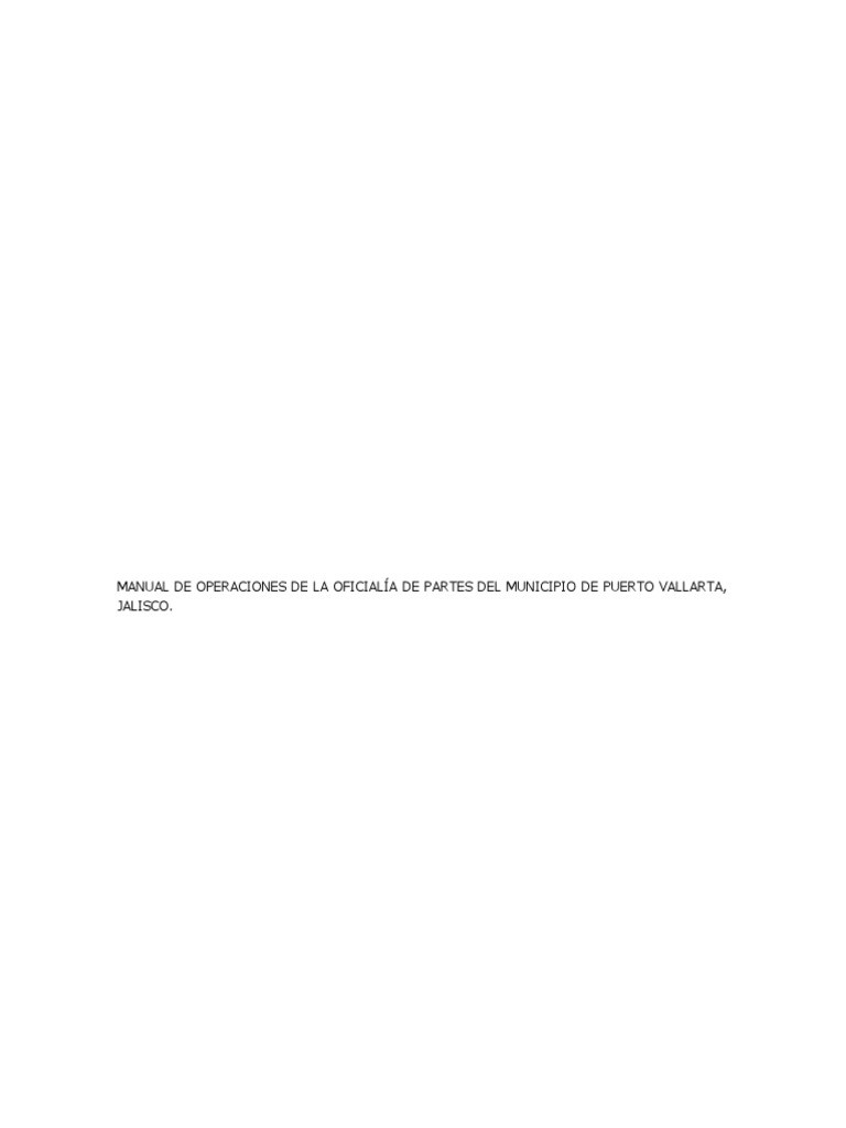 Manual de Operaciones de La Oficialía de Partes Del Municipio de Puerto ...