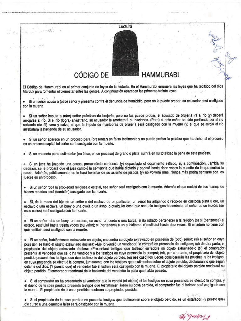 Fragmentos Del Código de Hammurabi | PDF