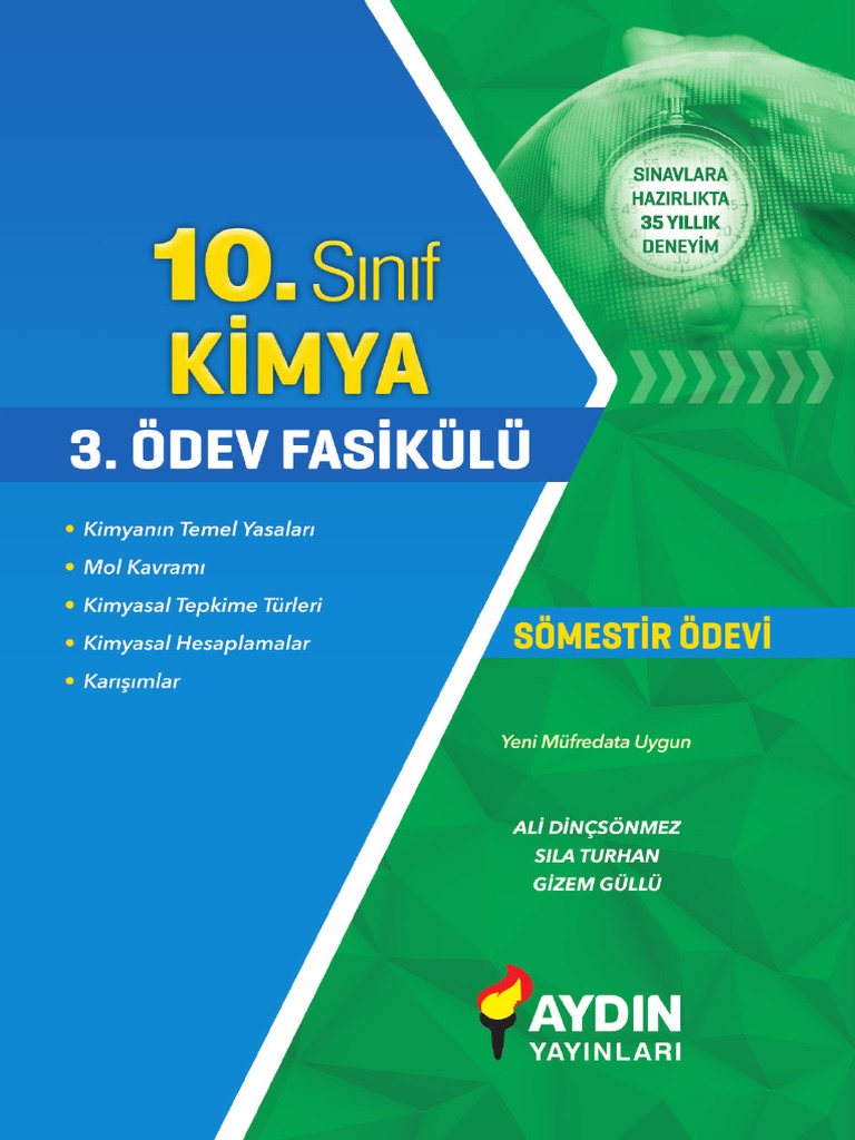 10 Sinif Kimya 3. Odev Fasikulu-Aydinyayinlari | PDF