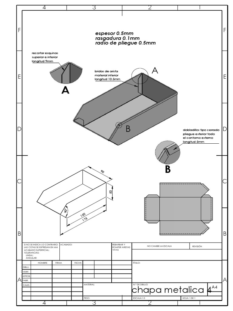 Plano 4 Chapa Metalica | PDF | Ingeniería mecánica