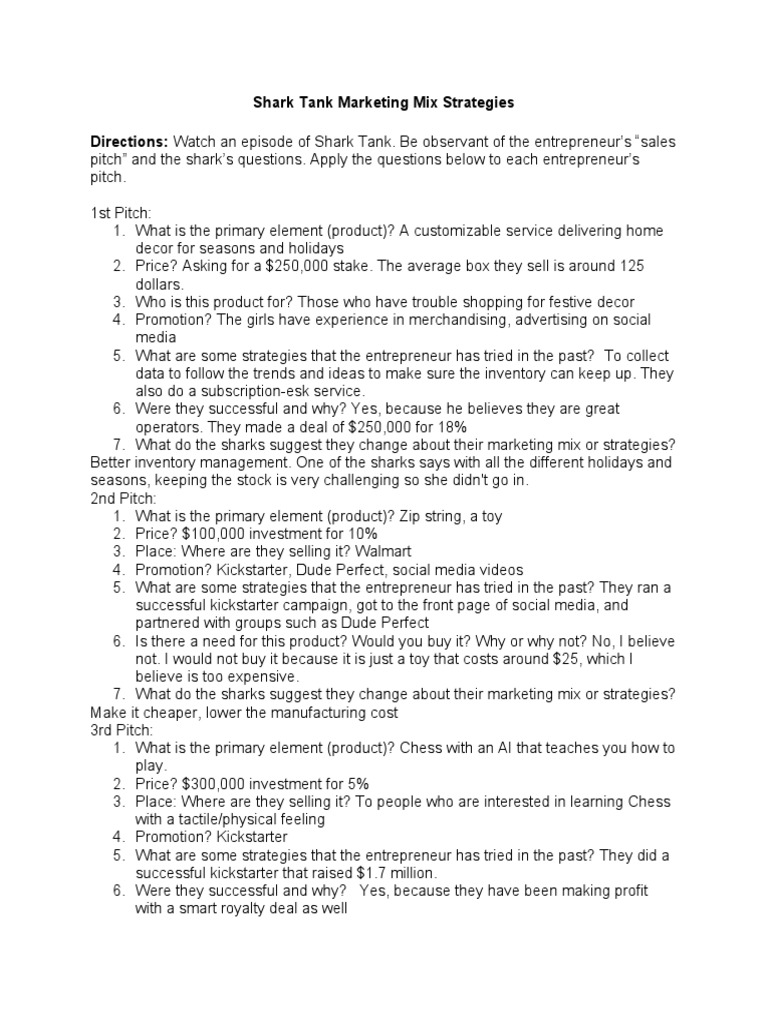 Shark Tank | PDF | Marketing | Entrepreneurship