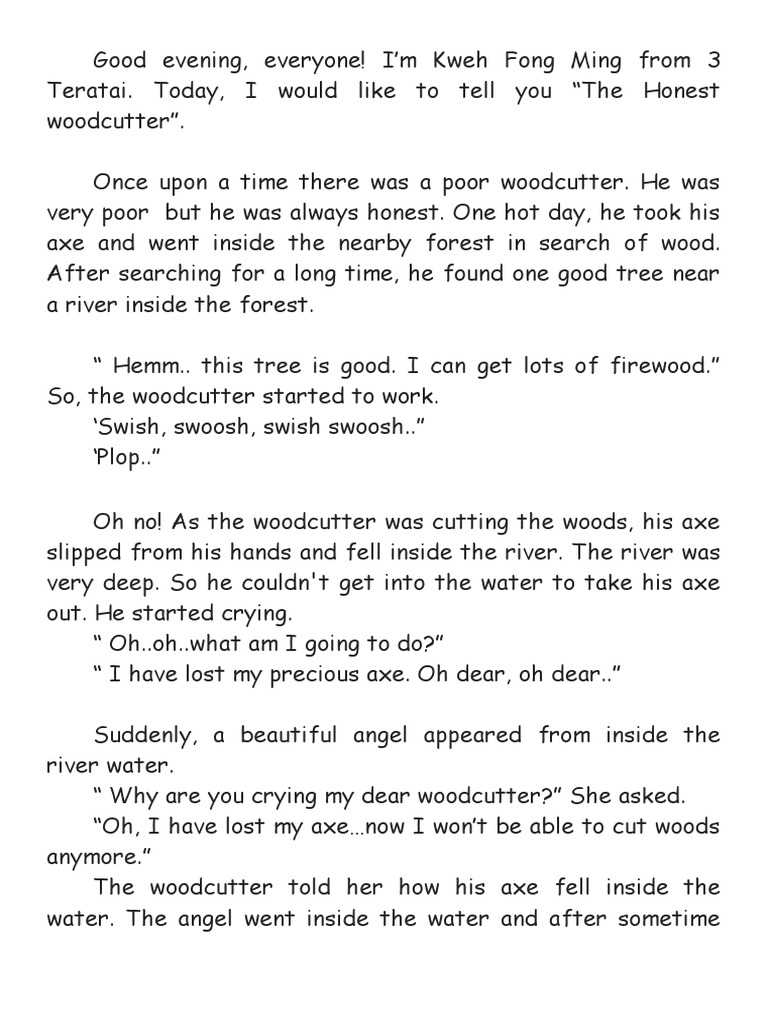 The Honest Woodcutter | PDF | Home & Garden