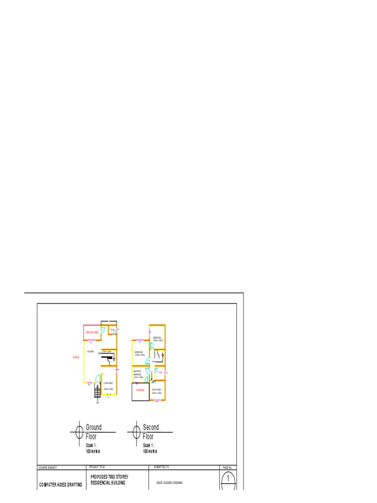 Proposed Floor Plans for a Two-Story Residential Building | PDF