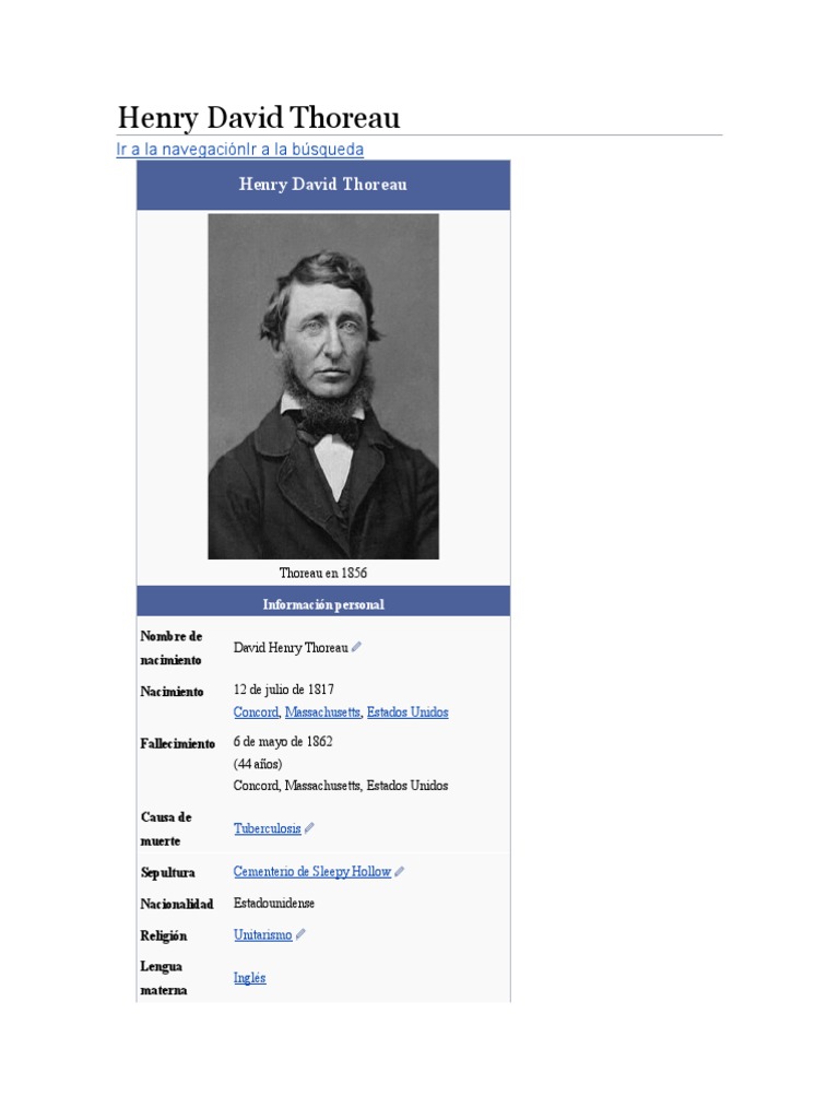 Henry David Thoreau | PDF