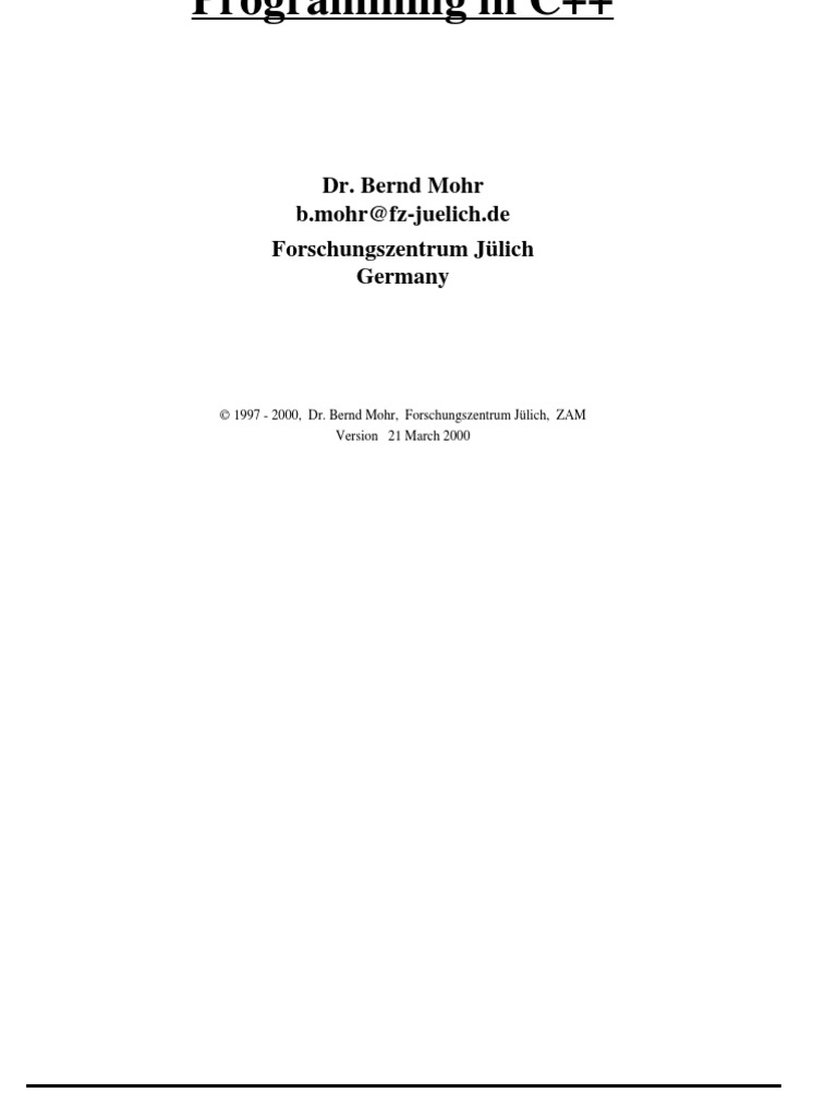 Programming in C++ | PDF | C++ | C (Programming Language)