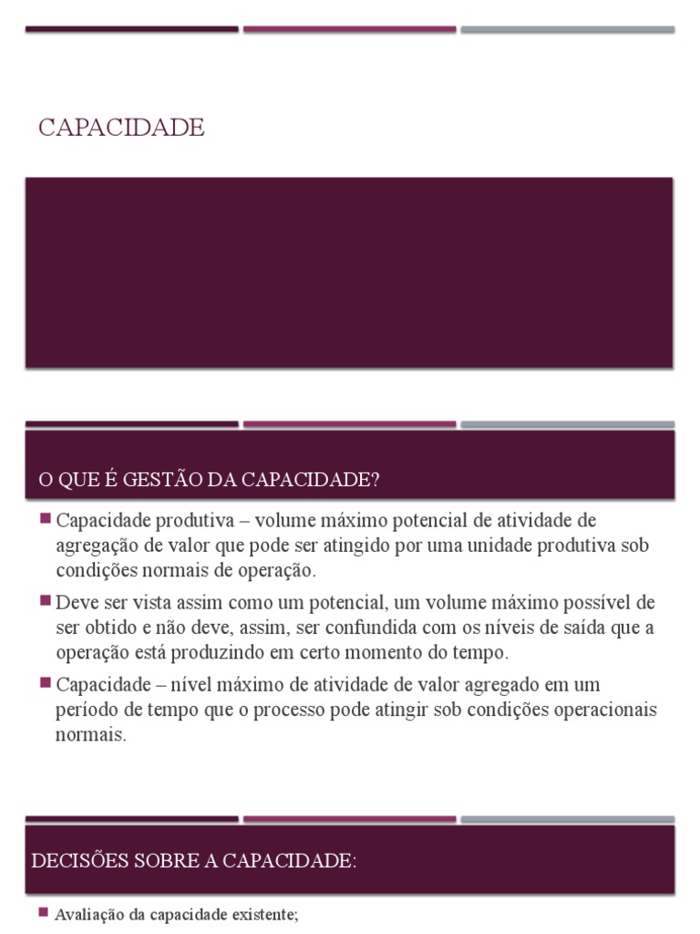 05 - Capacidade | Download grátis PDF | Planejamento | Demanda