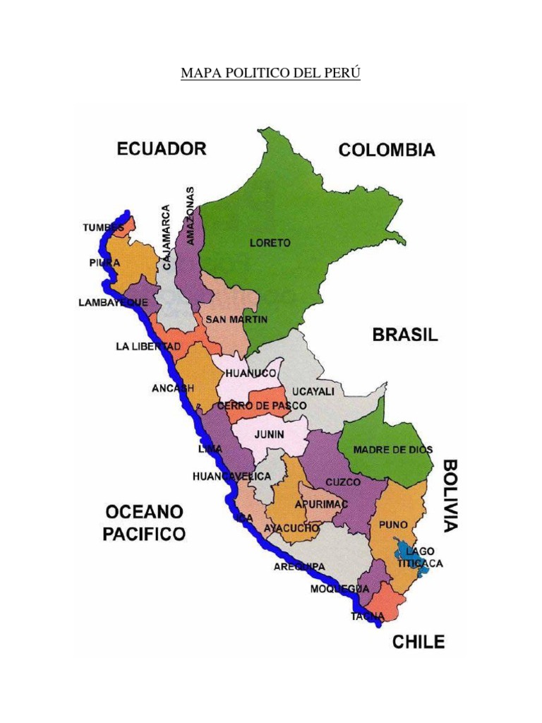 Mapa Politico Del Perú | PDF