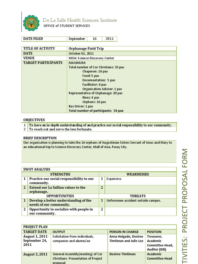 Orphanage Project Proposal | Business
