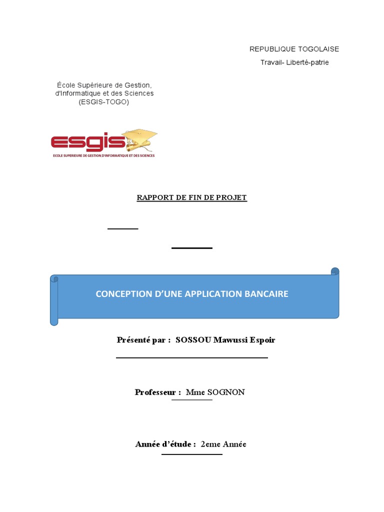 Rapport de Fin de Projet Java | PDF | Java (Langage de programmation) | Application