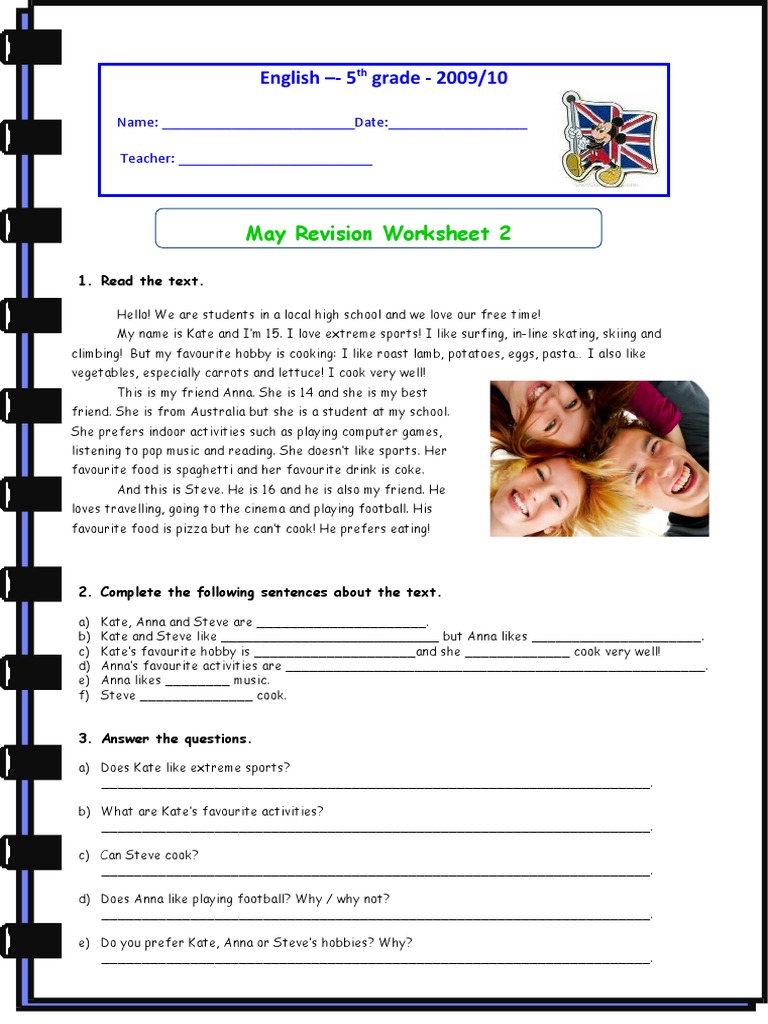 Present Simple Revision Worksheet #2 | PDF